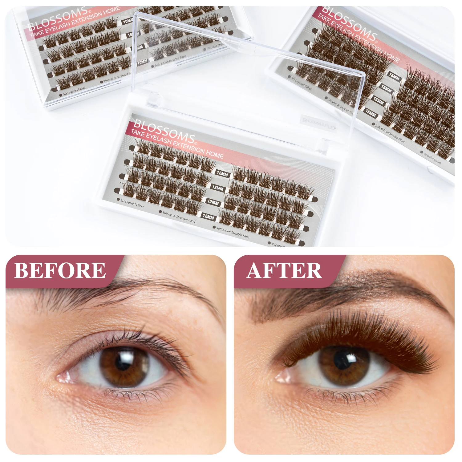 FinyDreamy-DIY-Brown-Clusters-Eyelash-Extension-Dovetail-Segmented ...