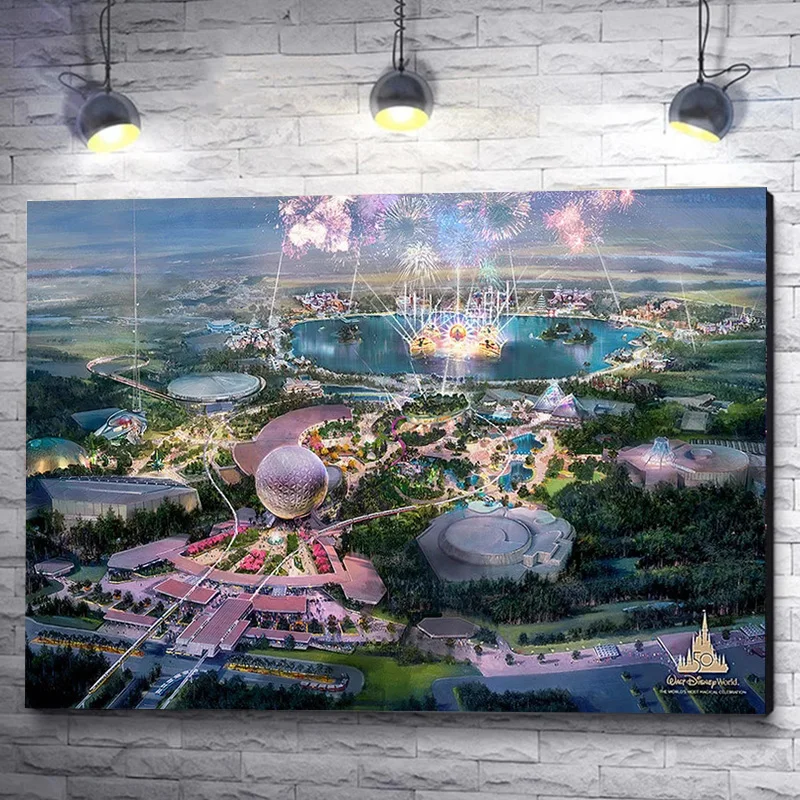 Disney-50th-Anniversary-Showcase-Canvas-Painting-Wall-Art-Disneyland ...