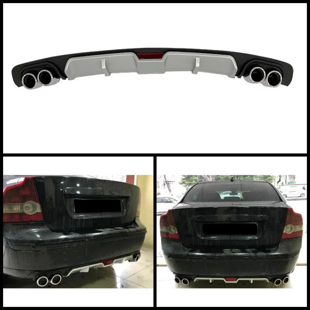 Volvo S40用リアバンパーディフューザー,プラスチック,黒,車用,スタイリングキット,スプリッターキット,プロフェッショナル,リップ ...