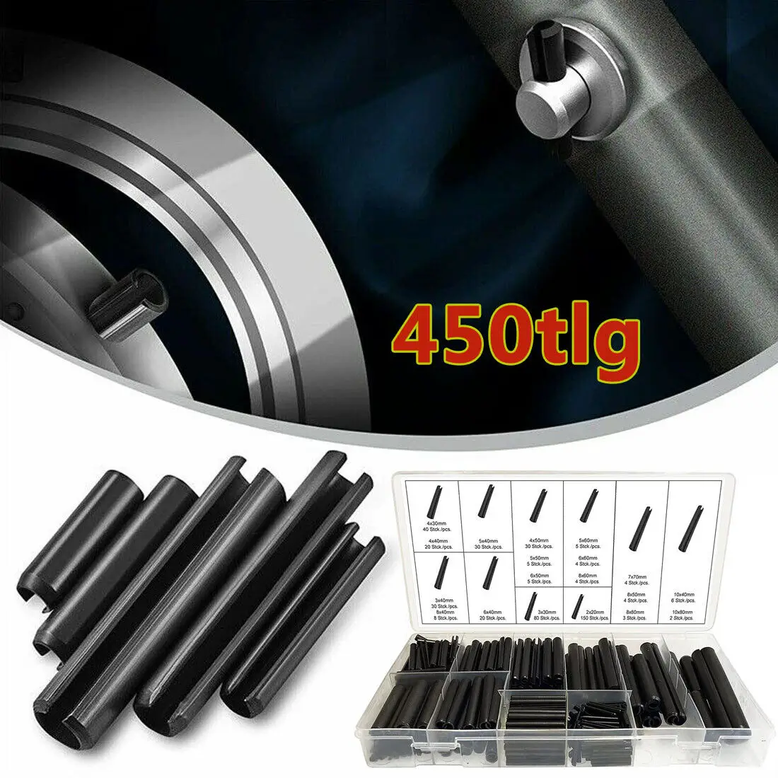450-piece-set-of-clamping-sleeves-spring-pins-hollow-split-pins-heavy ...