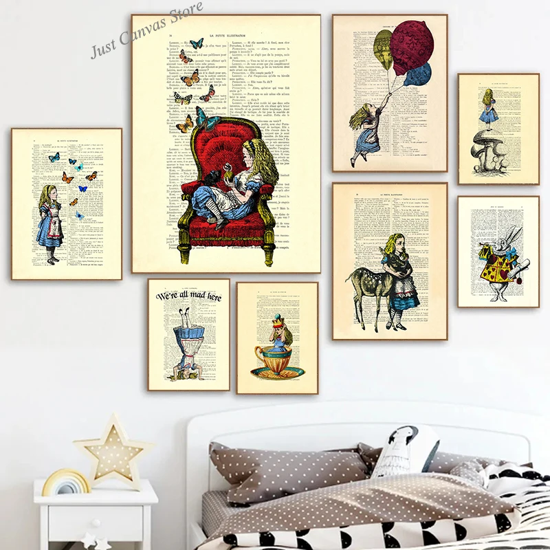 Affiche-murale-mignonne-Alice-au-pays-des-merveilles-impression-sur ...