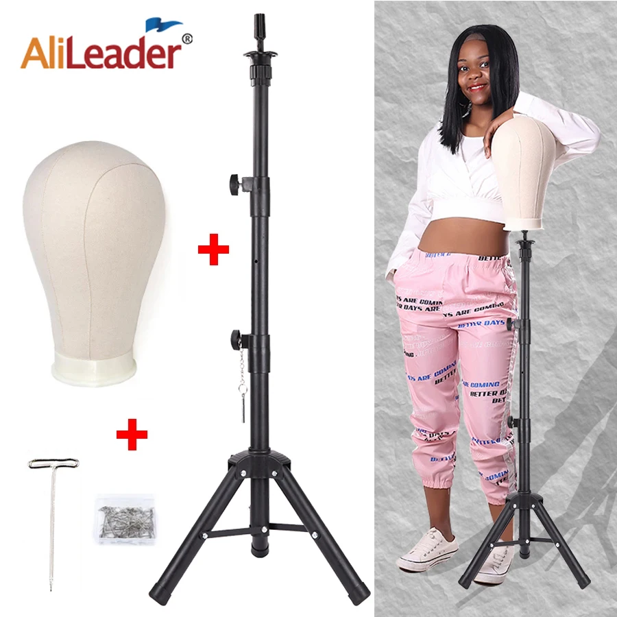 Alileader New 140cm/64cm Wig Stand Wig Tripod With Mannequin Canvas ...