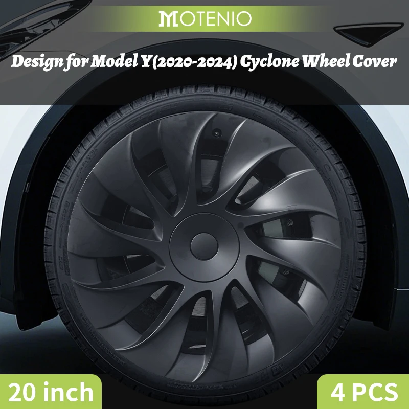 Hubcaps Design for Tesla Model Y 2020-2024 Cyclone Wheel Rim Cover 4PCS ...