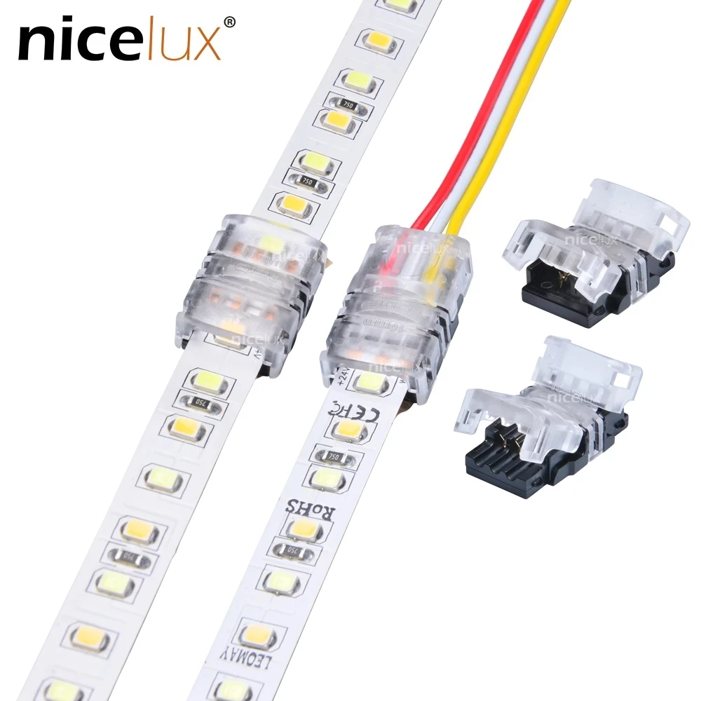 10pcs 2/3/4/5/6 Pin Rgbw Cob Led Strip Connector For Single Rgbw 3528 ...