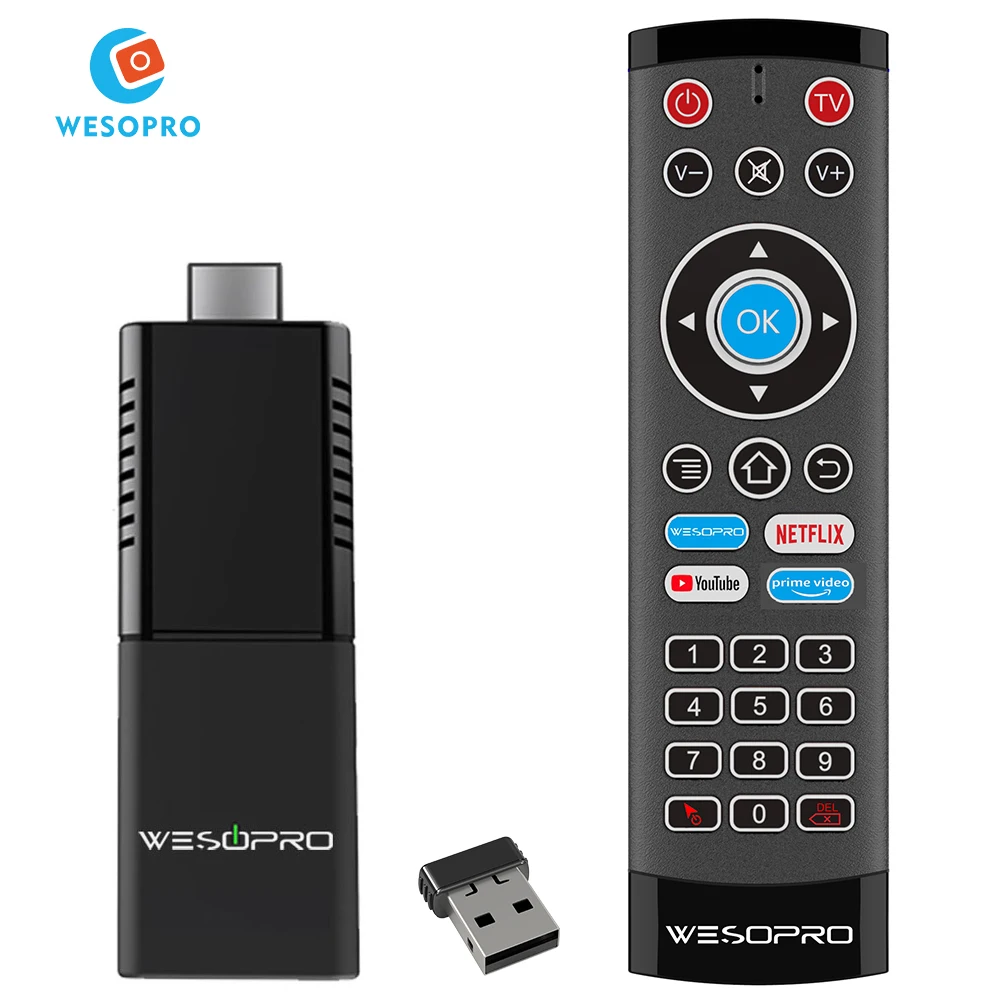 WESOPRO Linux OS TV Stick 4K Global Version Smart TV Dongle with 2.4GHz ...