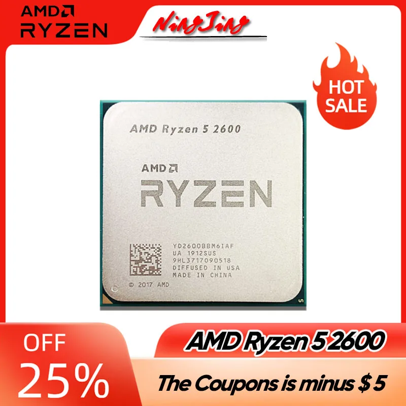 Amd Ryzen 5 2600 R5 2600 3.4 Ghz Seis-núcleo Doze-thread 65w ...