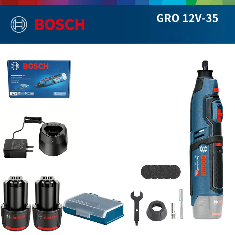 Bosch GRO 12V-35 Mini Grinder Machine Variable Speed Cordless Rotary ...