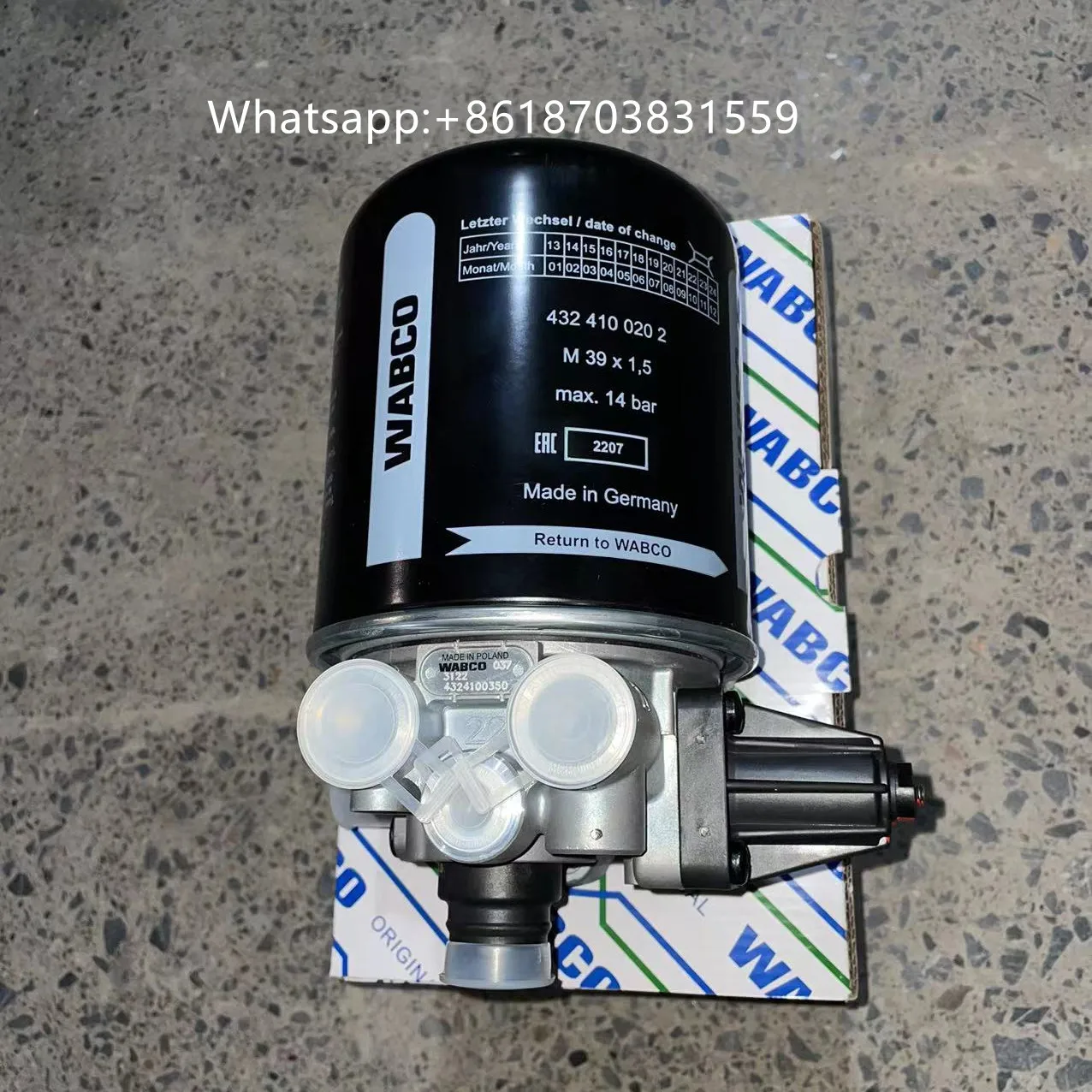 Wabco 4324100350 Single Chamber Air Dryer 1505034 8160475 1505034 ...