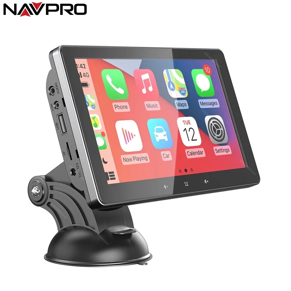 Central Multimidia Portatil 7 / 10 polegadas com conexão Carplay / Android Auto sem fio, entrada ...