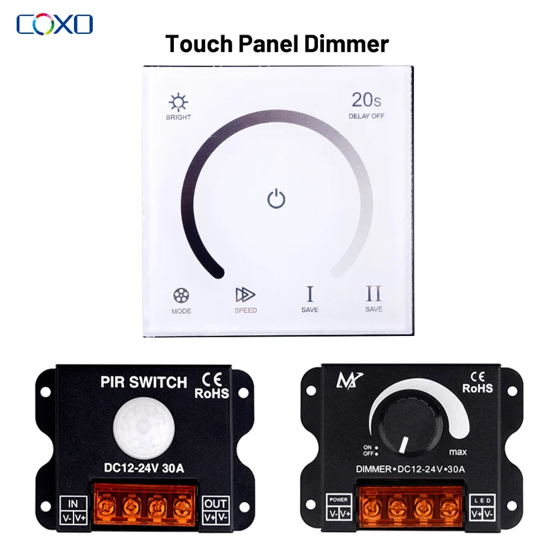 Dc12v-24v Led Dimmer Switch Touch Panel Control Controller Adjustable ...
