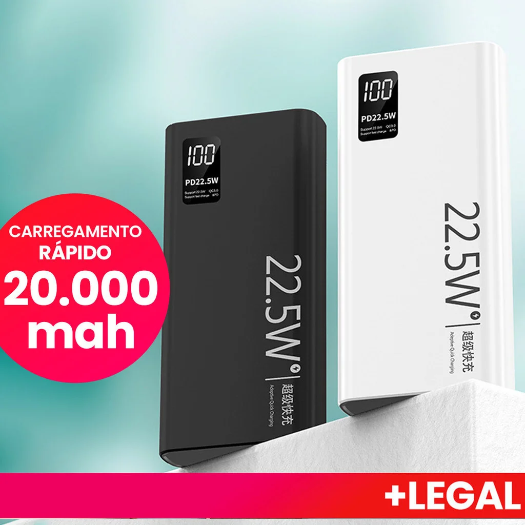 20000mAh Turbo Portable Charger with LCD Screen: Original 100%, Compact ...
