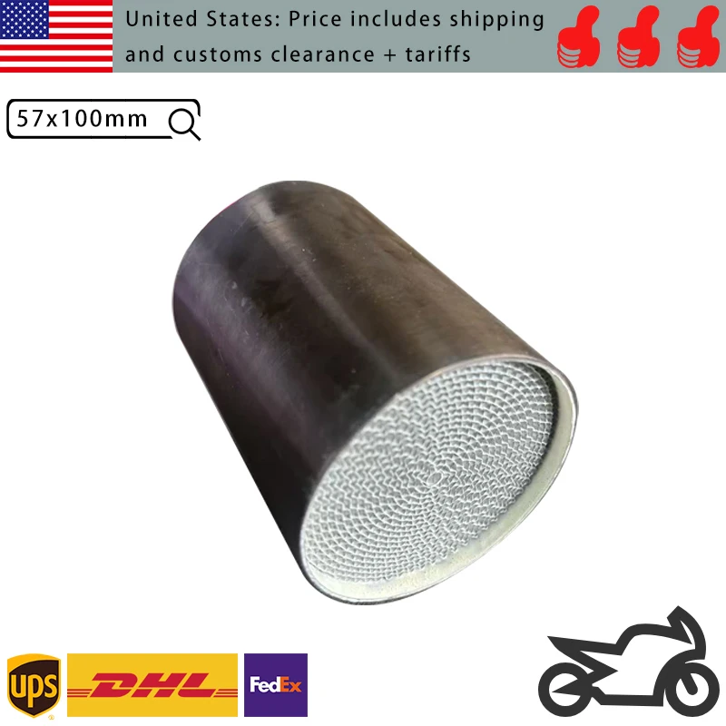 57X100mm EURO3 4 5 6 Motorcycle catalyst converter 200cpsi with ...