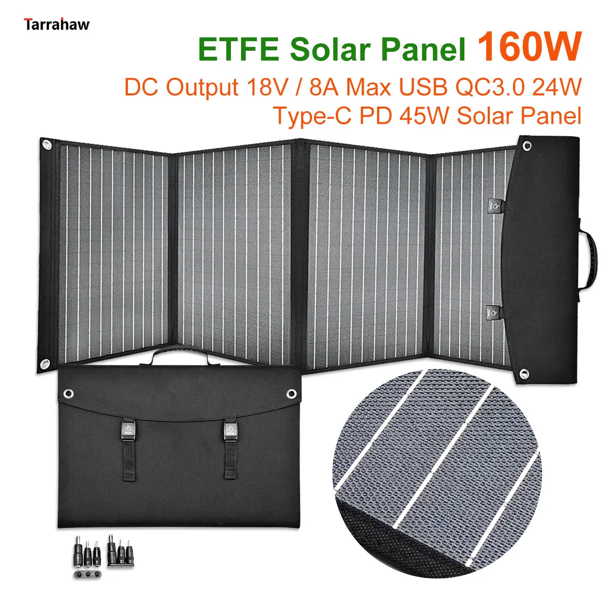 ETFE-160W-Foldable-Monocrystalline-Solar-Panels-Charging-Bag-DC-12V-18V ...