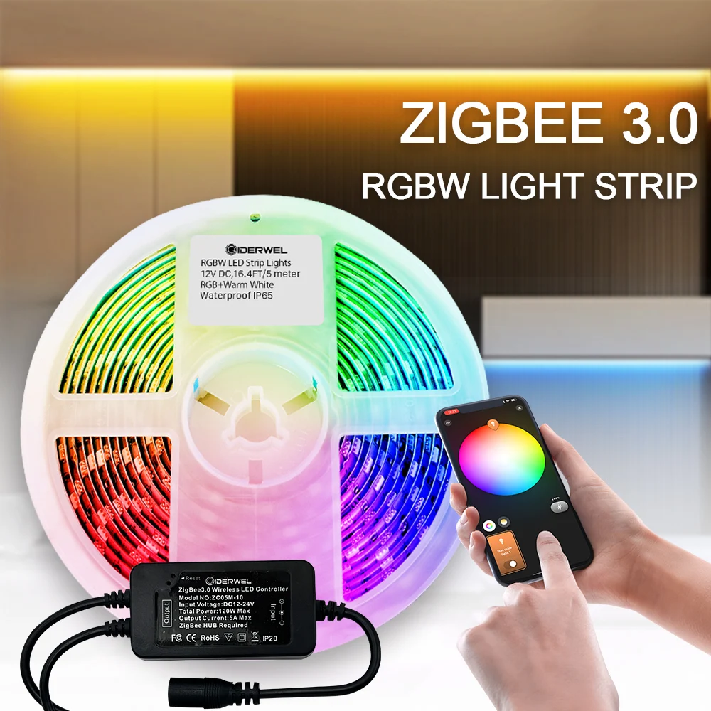Smart-RGBW-LED-Light-Strips-ZigBee-3-0-Controller-12V-10M-Dimming ...