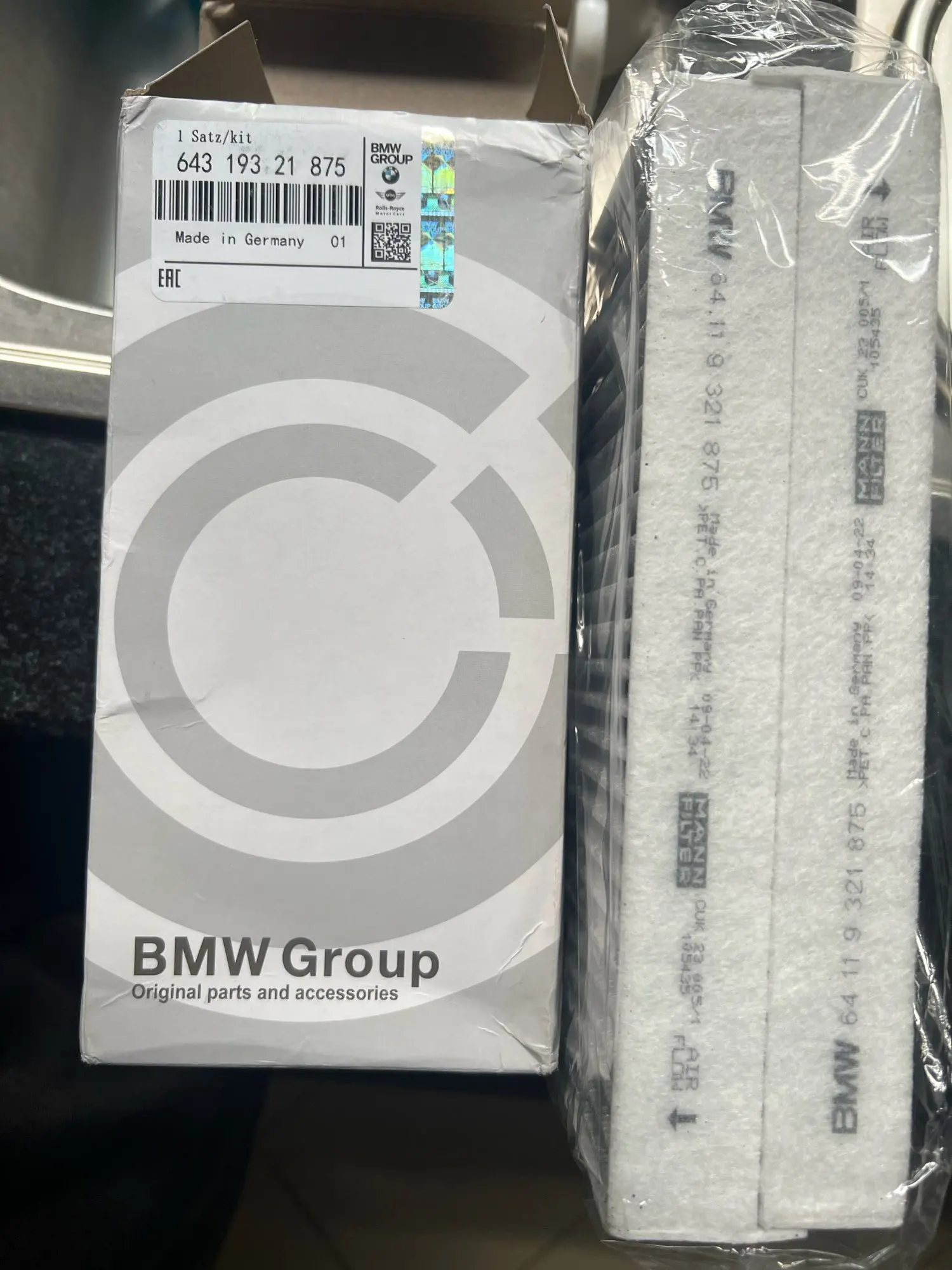 Салонный фильтр 64119321875 для Bmw I3 I01 2014 2015 2016 2017 2018 ...