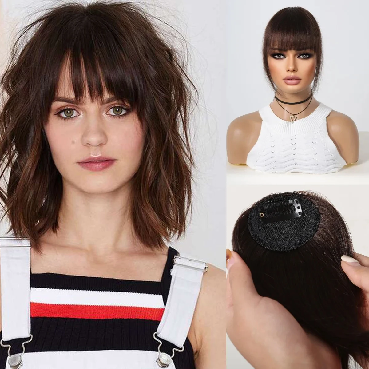 Clip-in-Bangs-Hairpieces-Real-Human-Hair-Fake-Bangs-Hair-for-Women ...
