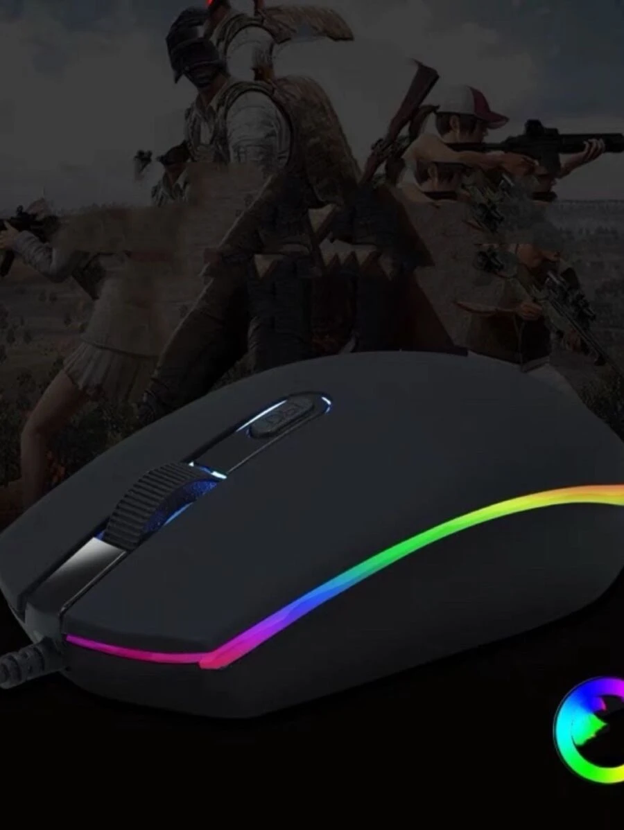 Mouse Gamer Profissional Rgb Dpi Ajustável Design Ergonômico e Moderno Luz LED Ideal para Jogos ...