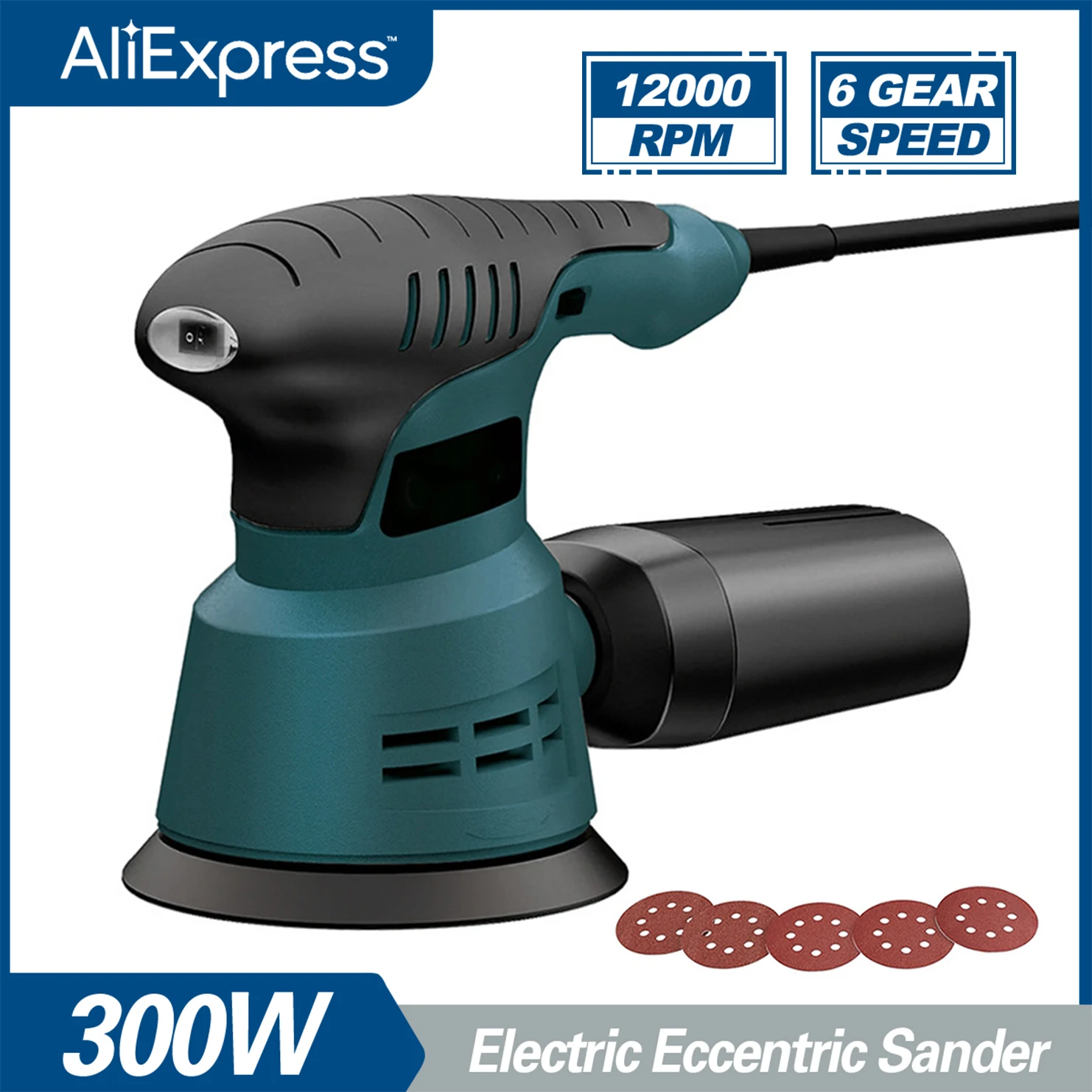 300W-Electric-Eccentric-Sander-5-Inch-125mm-Sanding-Plate-Electric ...