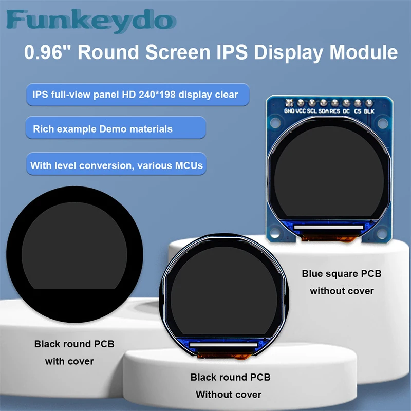0.96 inch IPS Full View Round TFT LCD Color Display 0.96" 240X198 Pixel SPI interface Module for ...