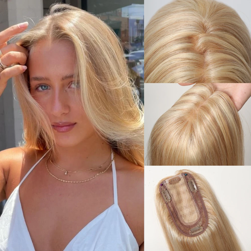 Topper-de-cabello-humano-de-12-pulgadas-para-mujer-Base-superior-de ...