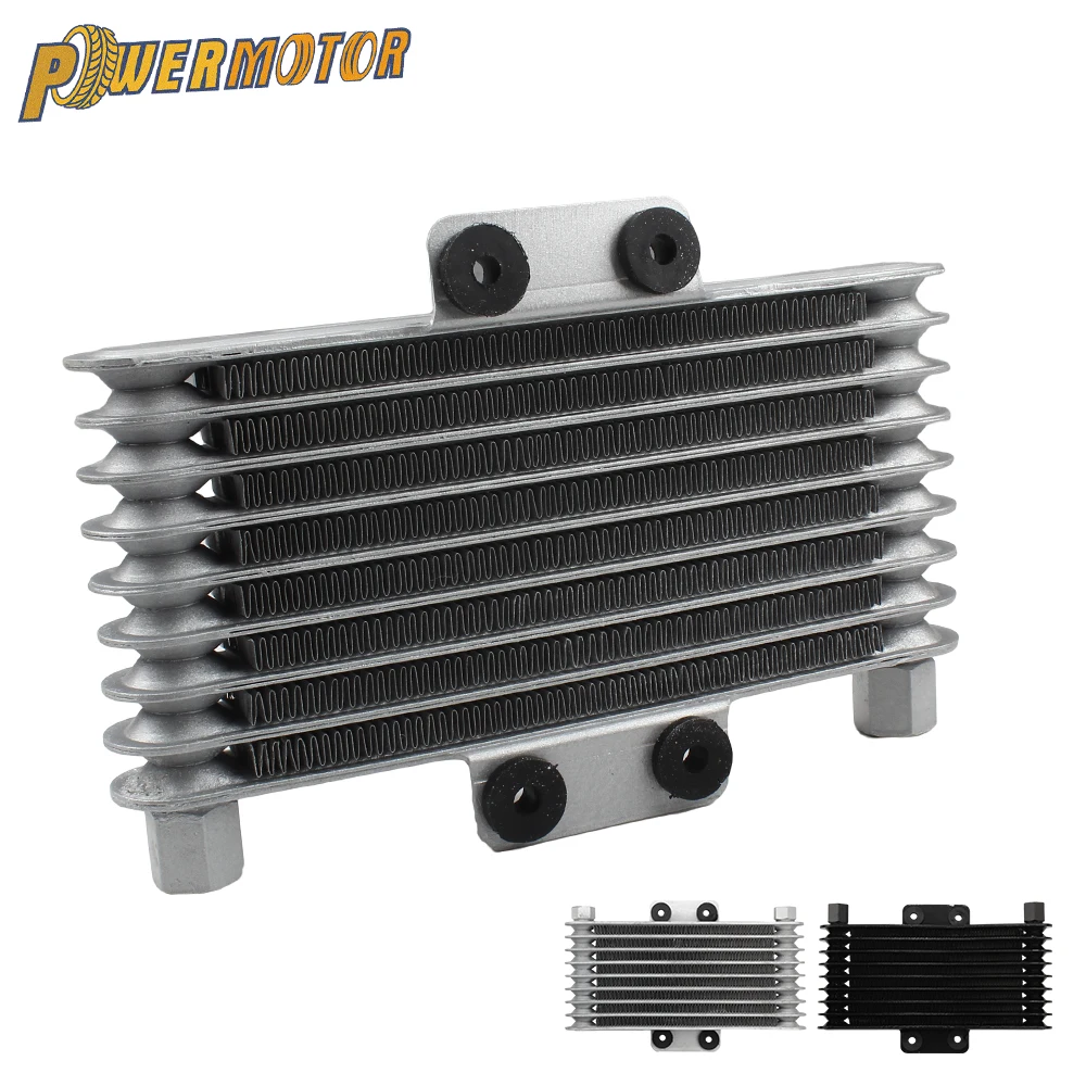 Motorcycle-Oil-Cooler-Radiator-Fit-Cooling-Engine-Aluminum-125ml-M10 ...