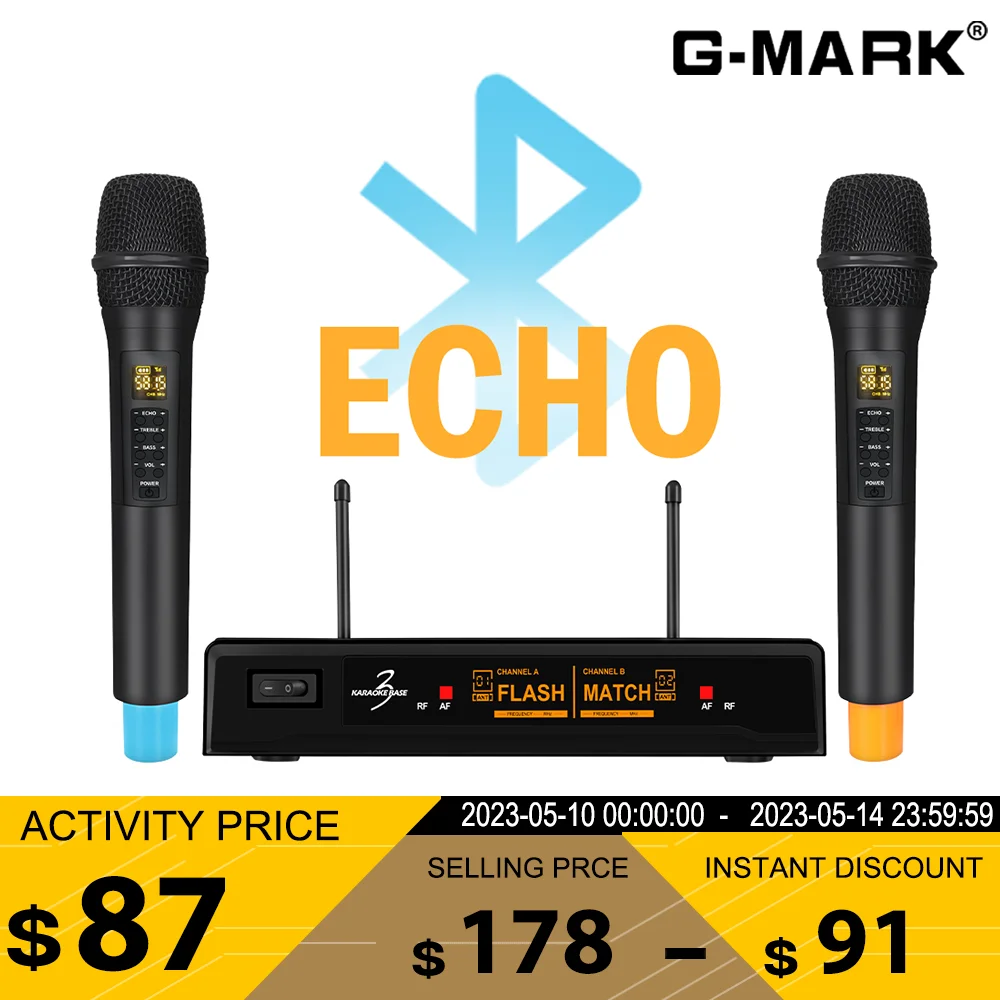 Micrófono inalámbrico con Bluetooth para Karaoke, Base 3 profesional ...