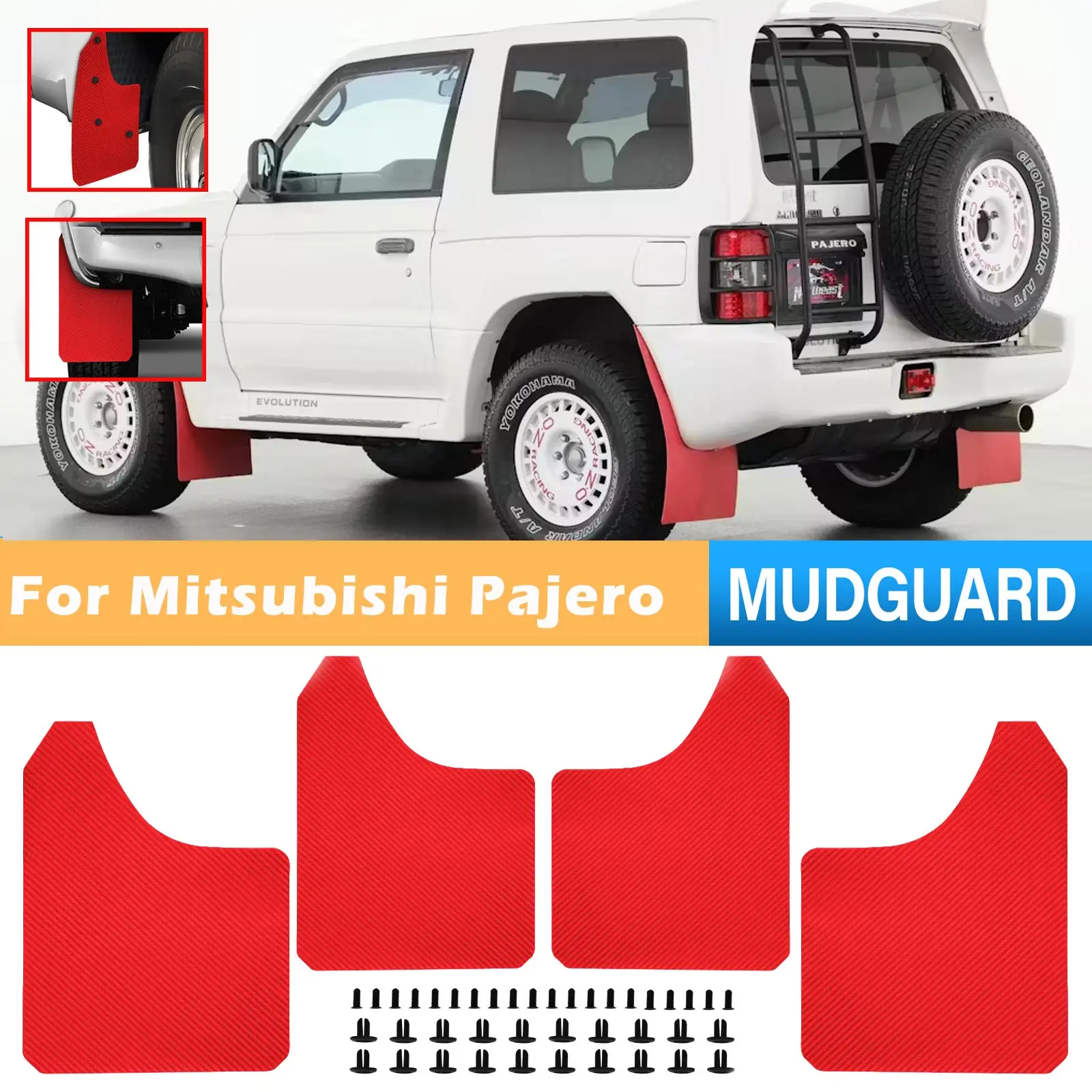 4Pcs/Set Universal Mud Flaps Carbon Fiber Effect Splash Guards Mudguard ...