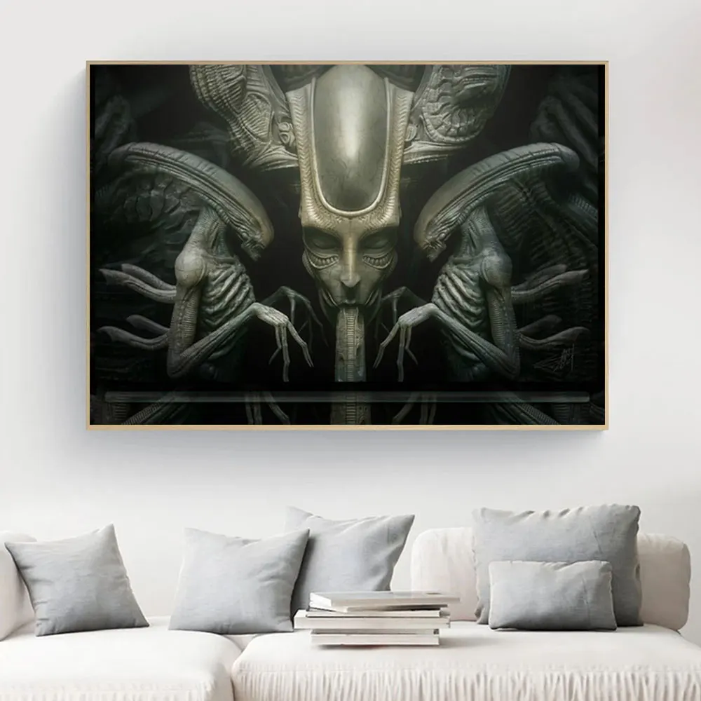 Hr Giger – peinture sur toile d'horreur d'alien Li II, affiches d'art ...