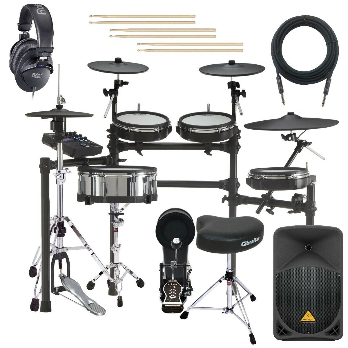 Rolands TD27KV v drums juego de tambor electrónico, paquete completo de ...