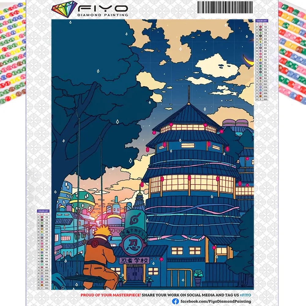 FIYO Diamond Painting Anime Picture Full Round Diamond Mosaic 5D DIY ...