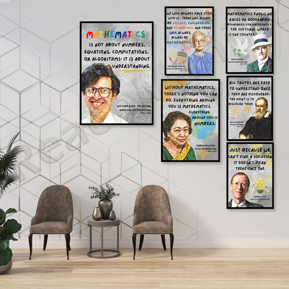 Famous Mathematicians Poster