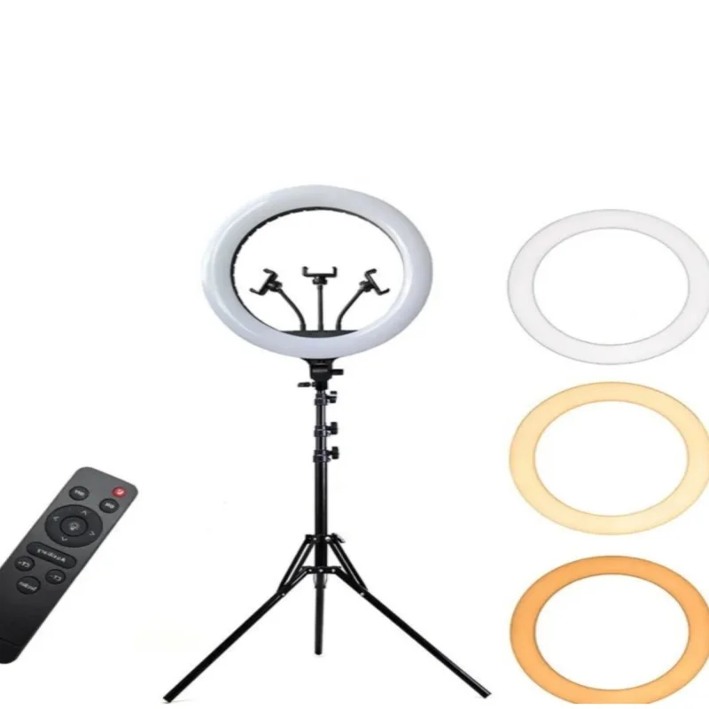 Ring Light 18 polegadas Com Suporte 3 Celulares e Tripé