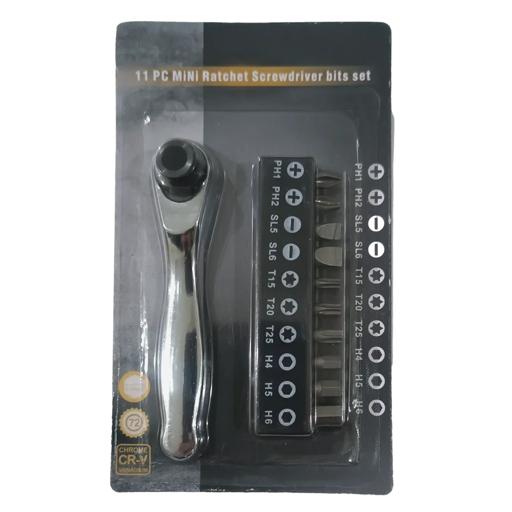 11pcs-72-Teeth-1-4-Inch-Drive-Mini-Ratchet-Screwdriver-Bits-Set-for ...