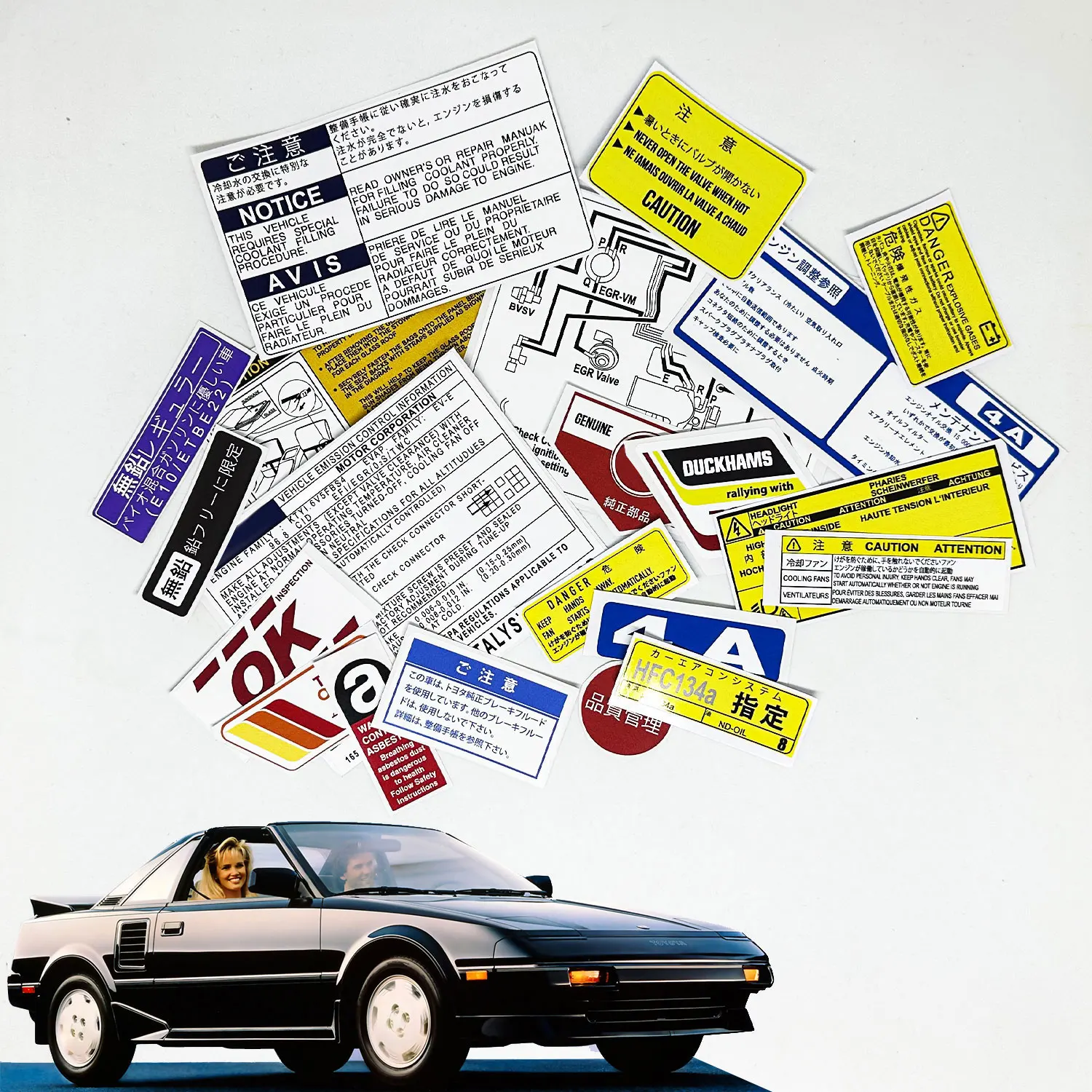 TOYOTA-MR2-AW11-1984-1989-RESTORATION-WARNING-CAUTION-ENGINE-STICKERS ...