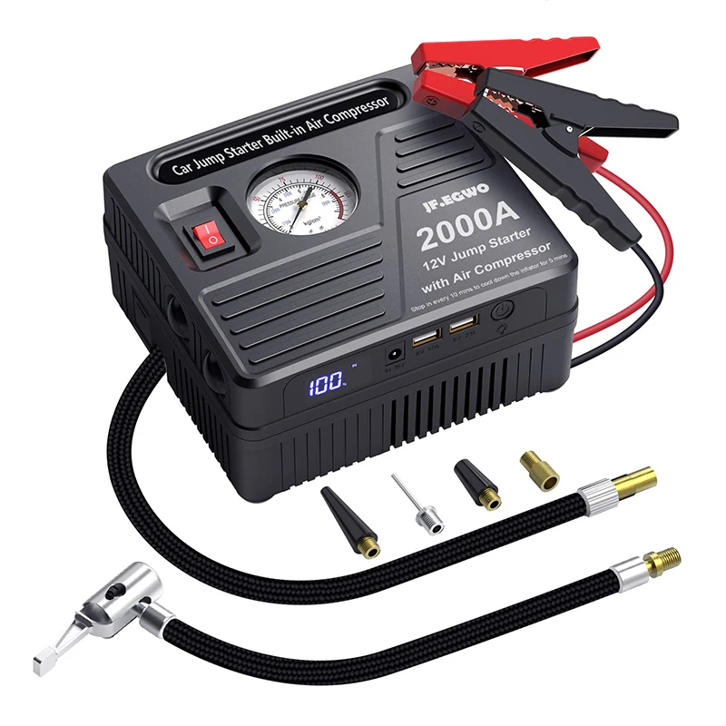 Jf.egwo 2000a 4000a Car Jump Starter Air Compressor Power Bank 20000mah ...