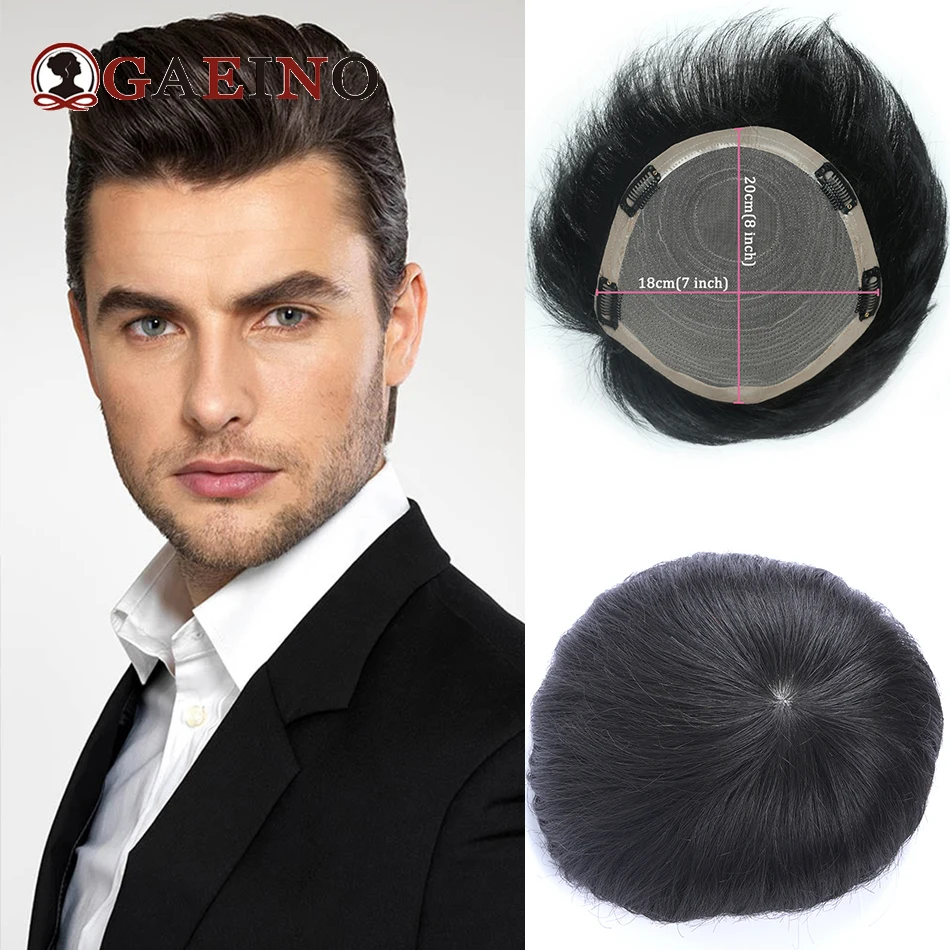 Men-Toupee-Human-Hair-Replacement-System-Hair-Toppers-Hairpiece-Hair ...