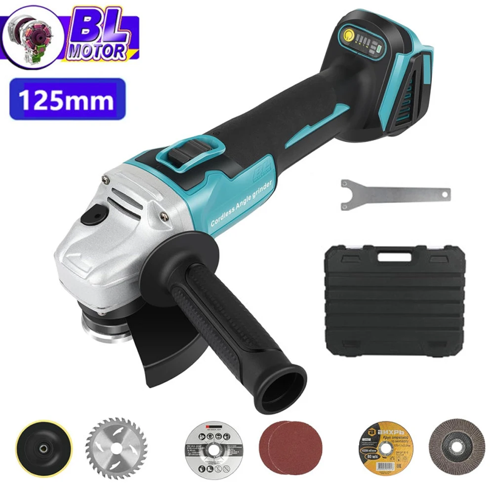 125MM-Brushless-Electric-Angle-Grinder-3-Speed-12000RPM-Grinder-Cutting ...