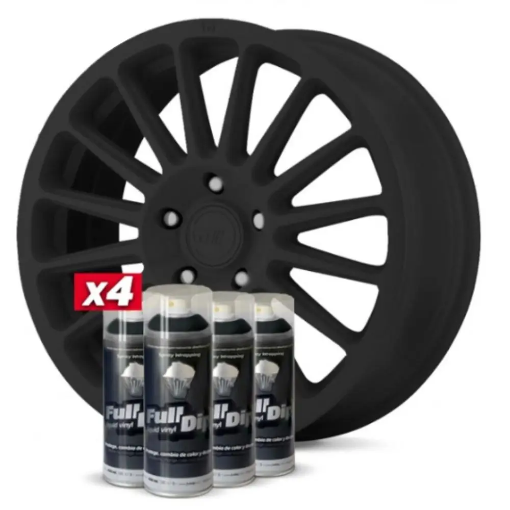 Pack Rims 4 Sprays Fulldip Black Matte Liquid Vinyl - Paint Protection ...