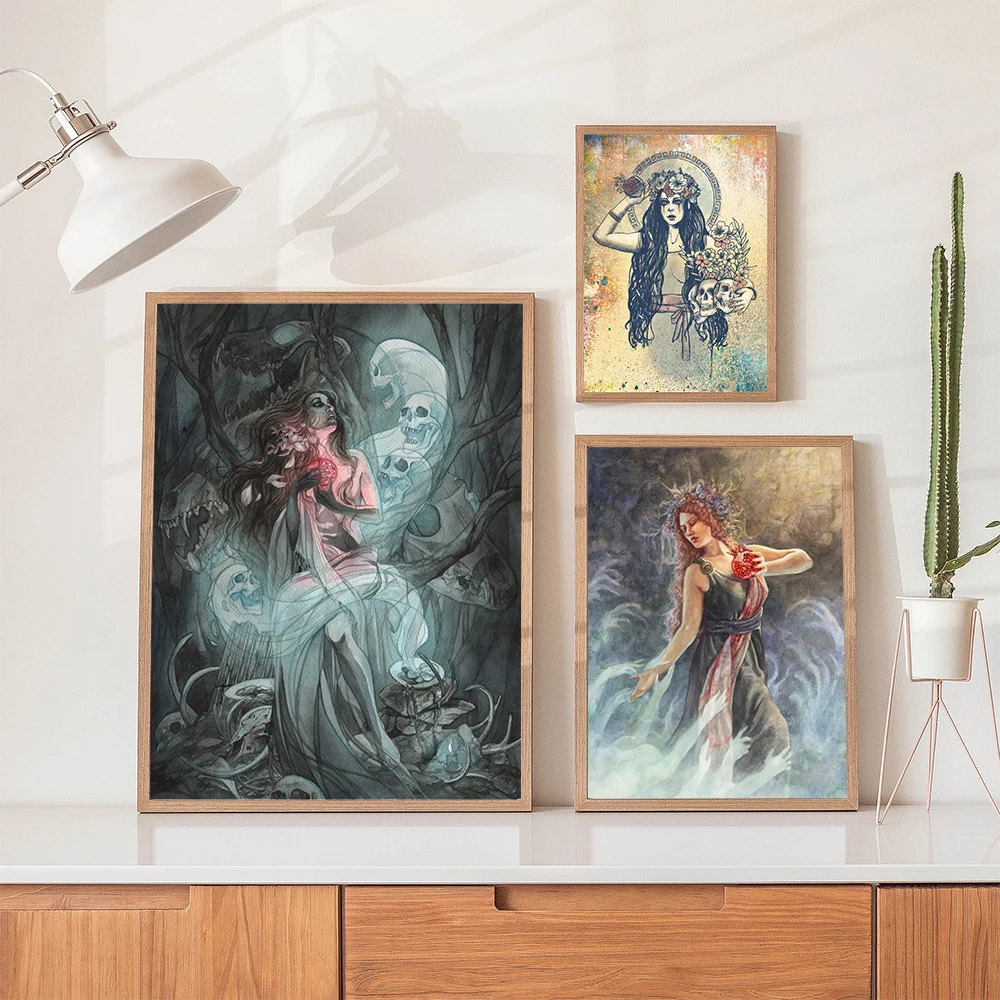 Persephone Goddess Of The Underworld Art Prints Skulls Witch Poster ...