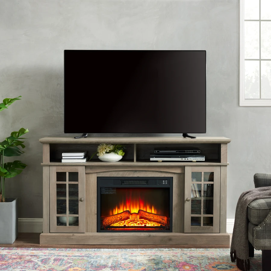 Modern Entertainment Center With Fireplace