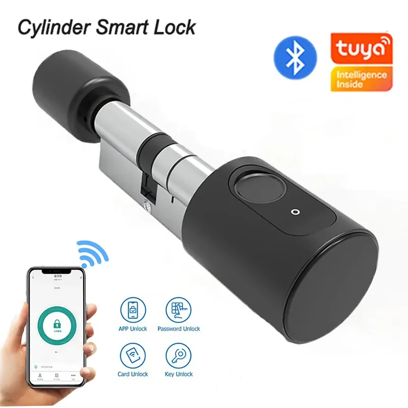 Smart Cylinders Lock Tuya 70mm Electronic Bluetooth APP Remote ...