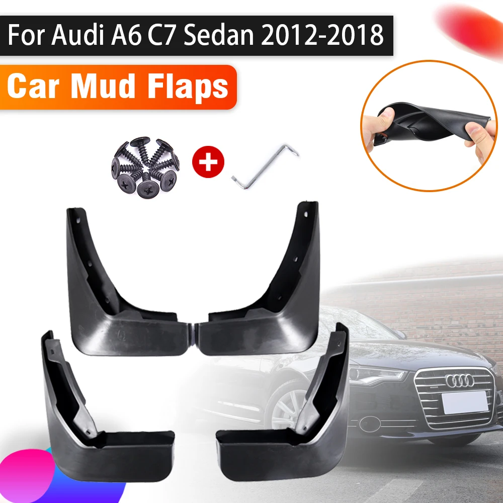 4X Car Mudguards Mudflap For Audi A6 C7 Sedan 2012~2018 Auto Anti-spla ...