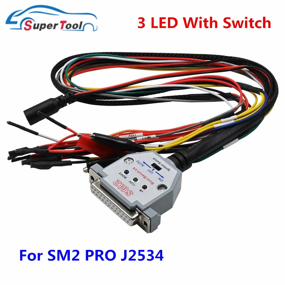 3-LED-LIGHTS-Switch-Boot-Bench-Cable-For-SM2-PRO-J2534-VCI-DB25-Bench ...
