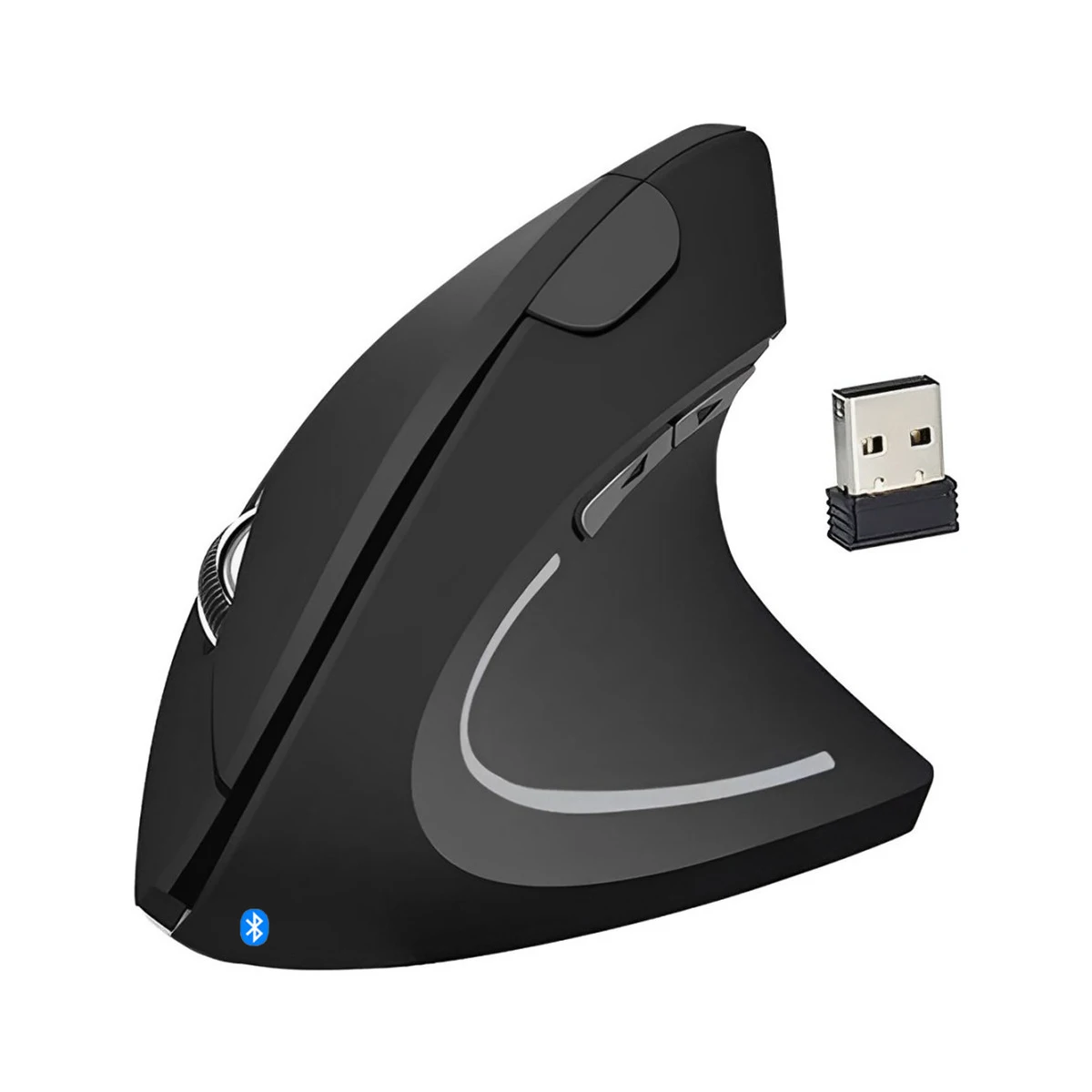 Mouse Vertical Sem Fio Wireless Ergonômico Bluetooth 6 Botões Led D-m5 ...