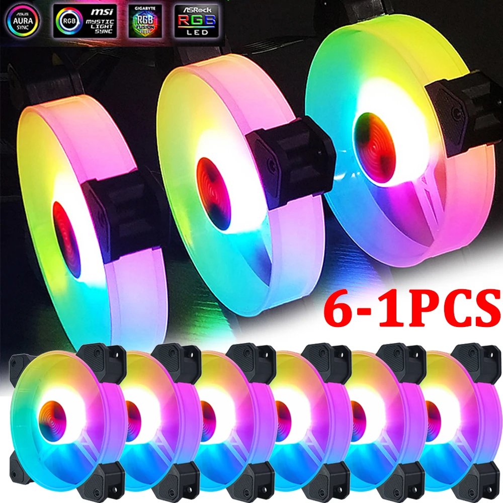 1-6PCS-COOLMOON-RGB-Chassis-Fan-12cm-Desktop-Computer-Cooling-Fan-Small ...