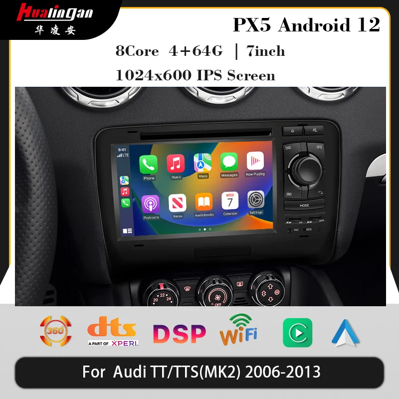 Car Radio Touch Screen for Audi TT MK2 2006-2013 Double Din Radio Head ...