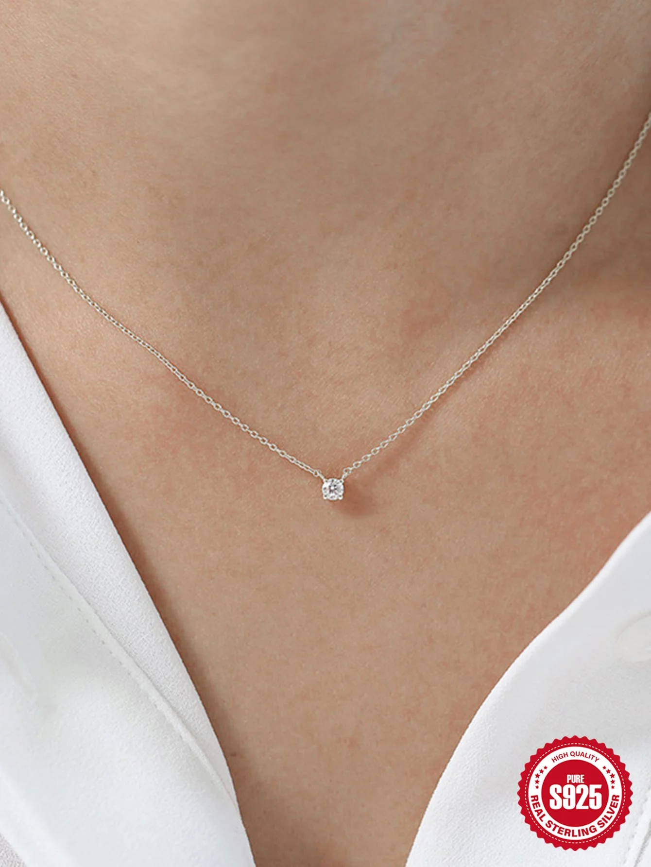 Aide 925 Sterling Silver Ins Clavicle Necklace For Women 18K Gold Korean Ins Minimalism Necklace ...