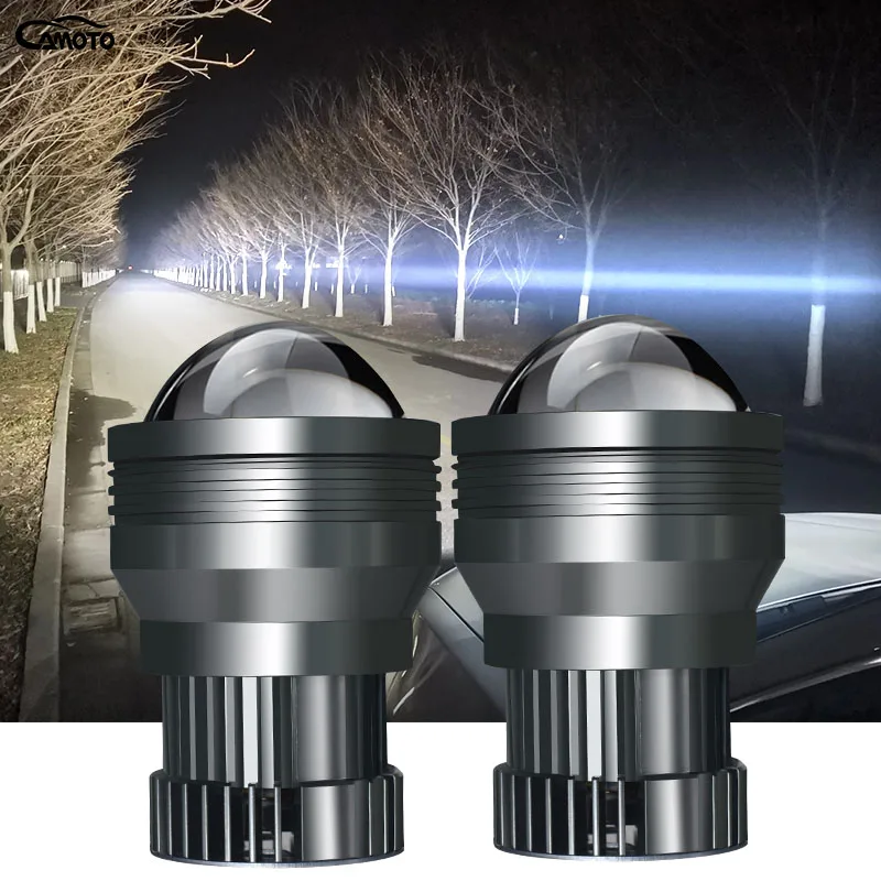 2-PCS-Dual-LED-Projector-Headlight-Lens-for-Motorcycle-Fog-Light ...