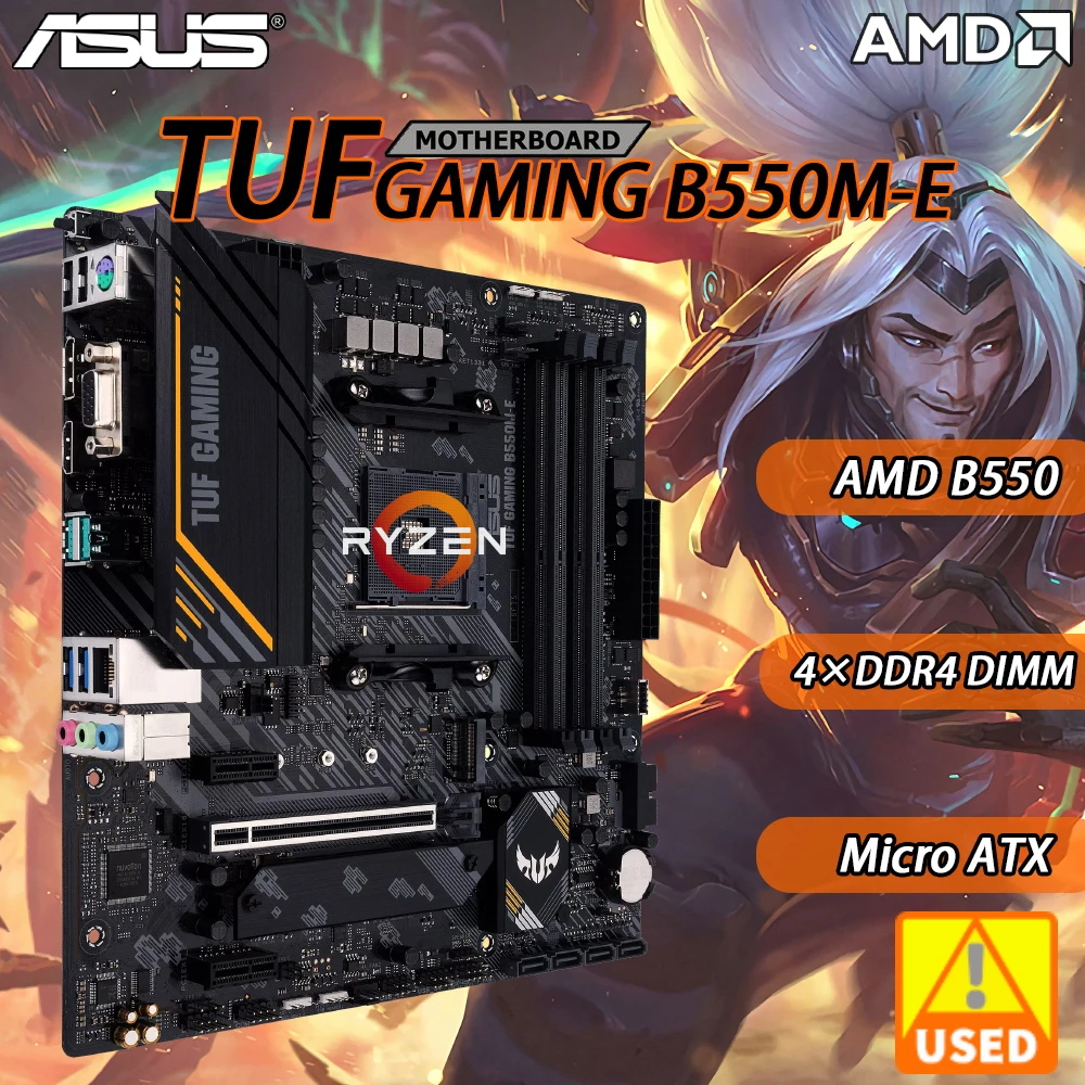 B550m placa mãe para am4 ryzen asus tuf gaming B550M E novo amd b550 ...