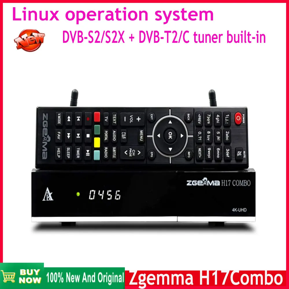 [Genuine] 2025 New Arrival ZGEMMA H17COMBO Dual-mode Satellite TV Receiver with DVB S2X + DVB T2 ...